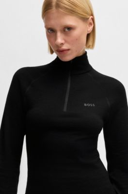 BOSS - BOSS Ski base layer top in wool-blend jacquard - Black