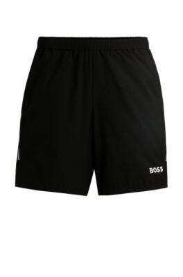 BOSS - Active shorts with four-way stretch - Black