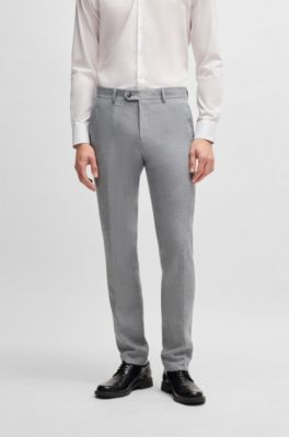 BOSS - Micro-patterned suit in a linen blend - Light Grey