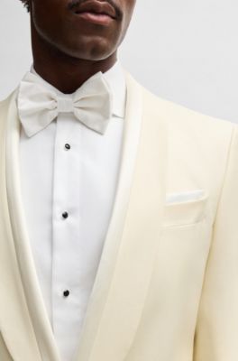 BOSS - Smoking em mistura de lã com acabamentos em mistura de seda - White