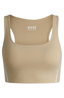 BOSS - Active sports bra with removable padding - Beige