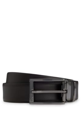 BOSS - Reversible belt in brown and black leather - Black
