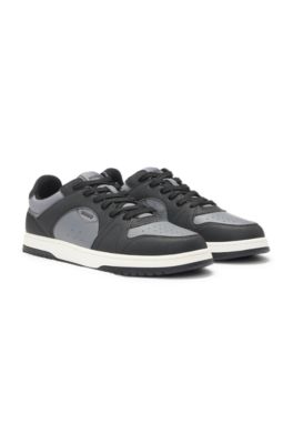 HUGO - Low-top trainers with faux leather - Black / Grey