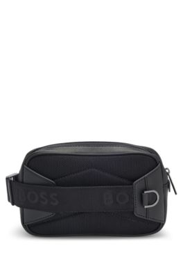 BOSS - Structured belt bag with monogram pattern - Black