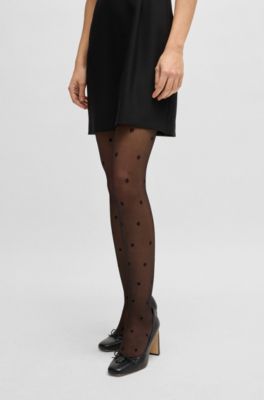 BOSS - 20-denier tights with all-over Double B monograms - Black Patterned