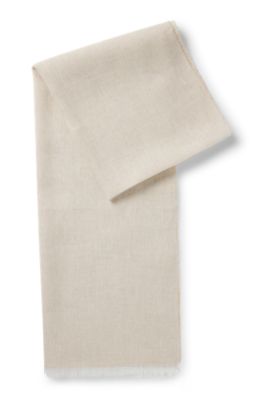 BOSS - BECKHAM x BOSS lightweight two-tone scarf with linen - Light Beige