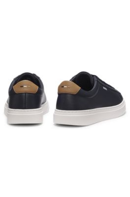 BOSS - Deportivas de piel con suela tipo cupsole y puntadas con la raya ...