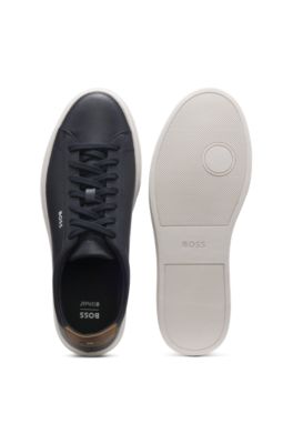 BOSS - Deportivas de piel con suela tipo cupsole y puntadas con la raya ...