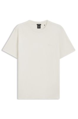 BOSS - Cotton-jersey T-shirt with logo detail - Natural
