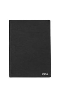 BOSS - A5 notepad in black faux leather