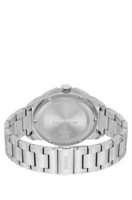 HUGO Black-dial Watch With Stainless-steel Link Bracelet, 45% OFF