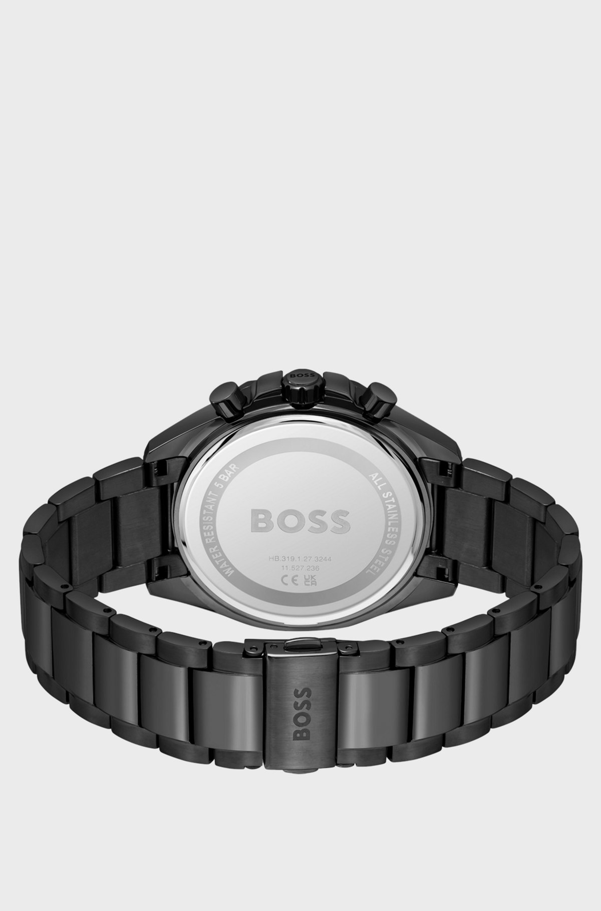 BOSS - Black-plated chronograph watch with link bracelet - Black BOSS - Black-plated chronograph watch with link bracelet - Black