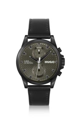 Mens black watches hugo boss store