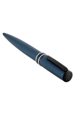 BOSS - Tapered aluminium pen with Double B logo - Dark Blue