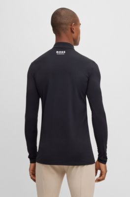 BOSS - Camisa de treino equestre com risca de assinatura e logótipo