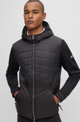 BOSS - Equestrian hooded softshell jacket with monogram print