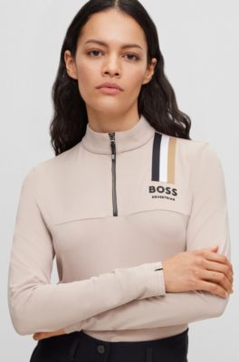 BOSS - Equestrian slim-fit training shirt in power-stretch material