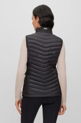 BOSS - Equestrian monogram gilet with silicone logo patches - Black