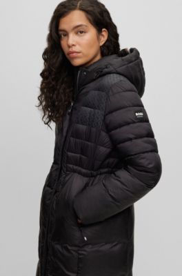 BOSS - Casaco parka acolchoado equestre com detalhes exclusivos - Black