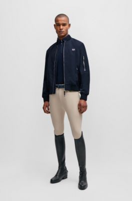 BOSS - Equestrian bomber jacket with zipped sleeve pocket