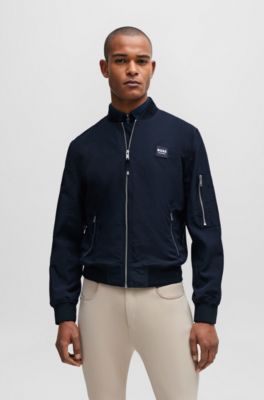 BOSS - Equestrian bomber jacket with zipped sleeve pocket