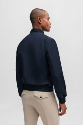 BOSS - Equestrian bomber jacket with zipped sleeve pocket - Black