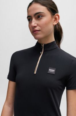 BOSS - Equestrian half-sleeve training shirt in black