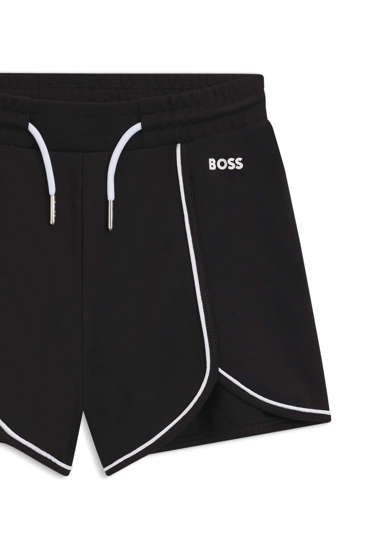 BOSS - Barnshorts i stretchmaterial med kantband och logga BOSS - Barnshorts i stretchmaterial med kantband och logga