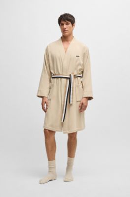 BOSS - Cotton-terry dressing gown with quick-dry inner - Beige