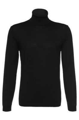 BOSS - Jersey regular fit con cuello vuelto de lana merina extrafina ...