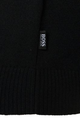 BOSS - Jersey regular fit con cuello vuelto de lana merina extrafina ...