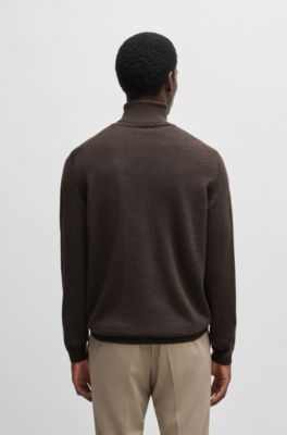 BOSS - Regular-fit rollneck sweater in extra-fine merino wool