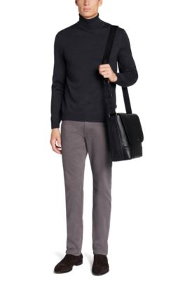 BOSS - Jersey regular fit con cuello vuelto de lana merina extrafina