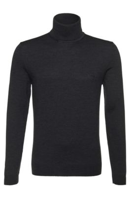 BOSS - Jersey regular fit con cuello vuelto de lana merina extrafina