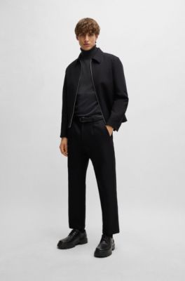 BOSS - Jersey regular fit con cuello vuelto de lana merina extrafina