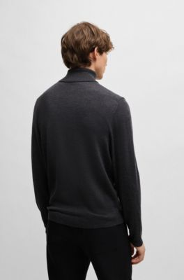 BOSS - Jersey regular fit con cuello vuelto de lana merina extrafina