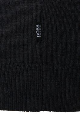 BOSS - Jersey regular fit con cuello vuelto de lana merina extrafina