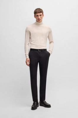 BOSS - Jersey regular fit con cuello vuelto de lana merina extrafina ...