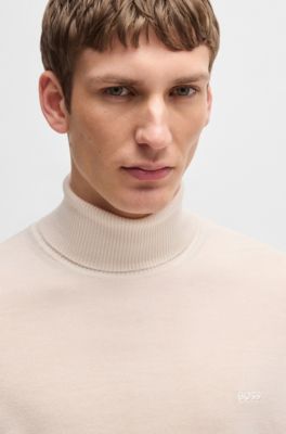 BOSS - Jersey regular fit con cuello vuelto de lana merina extrafina ...