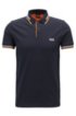 BOSS - Slim-fit stretch-cotton polo shirt with contrast tipping