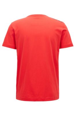 BOSS - Regular-fit T-shirt in single jersey - Open Red