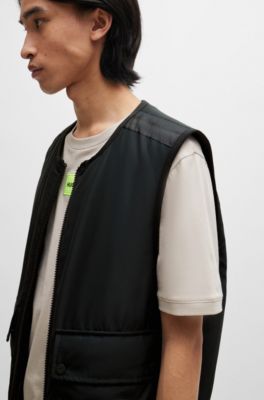 HUGO - T-shirt en jersey de coton avec étiquette logotée - Gris chiné