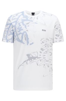 Hugo Boss - Interlock-cotton T-shirt with new-season botanical artwork