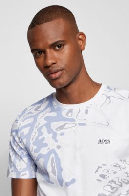 Hugo Boss - Interlock-cotton T-shirt with new-season botanical artwork