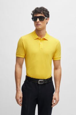 BOSS - Pallas Cotton polo shirt with embroidered logo - Light Yellow