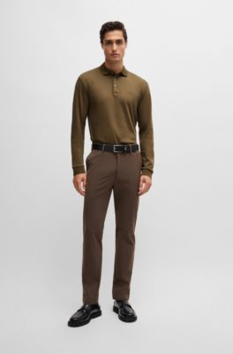 BOSS - Regular-fit polo shirt in interlock cotton - Light Green