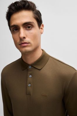 BOSS - Regular-fit polo shirt in interlock cotton - Light Green