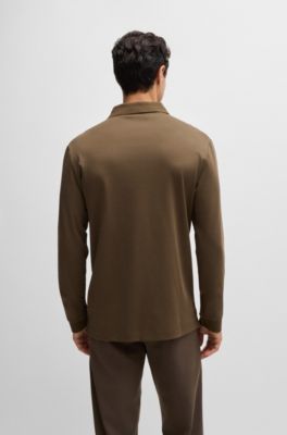 BOSS - Regular-fit polo shirt in interlock cotton - Light Green