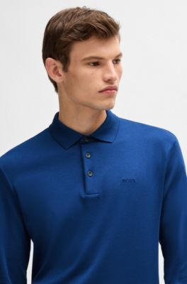 BOSS - Interlock-cotton polo shirt in a regular fit - Light Blue