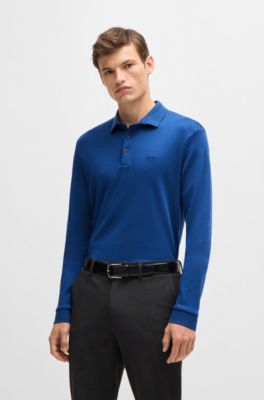 BOSS - Interlock-cotton polo shirt in a regular fit - Light Blue